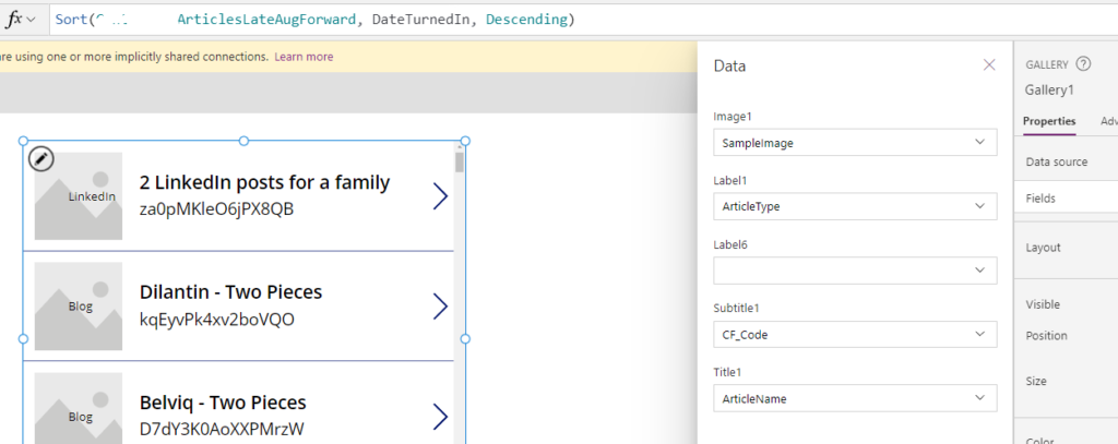 Create Your First Gallery in Power Apps - eSoftware Associates Inc